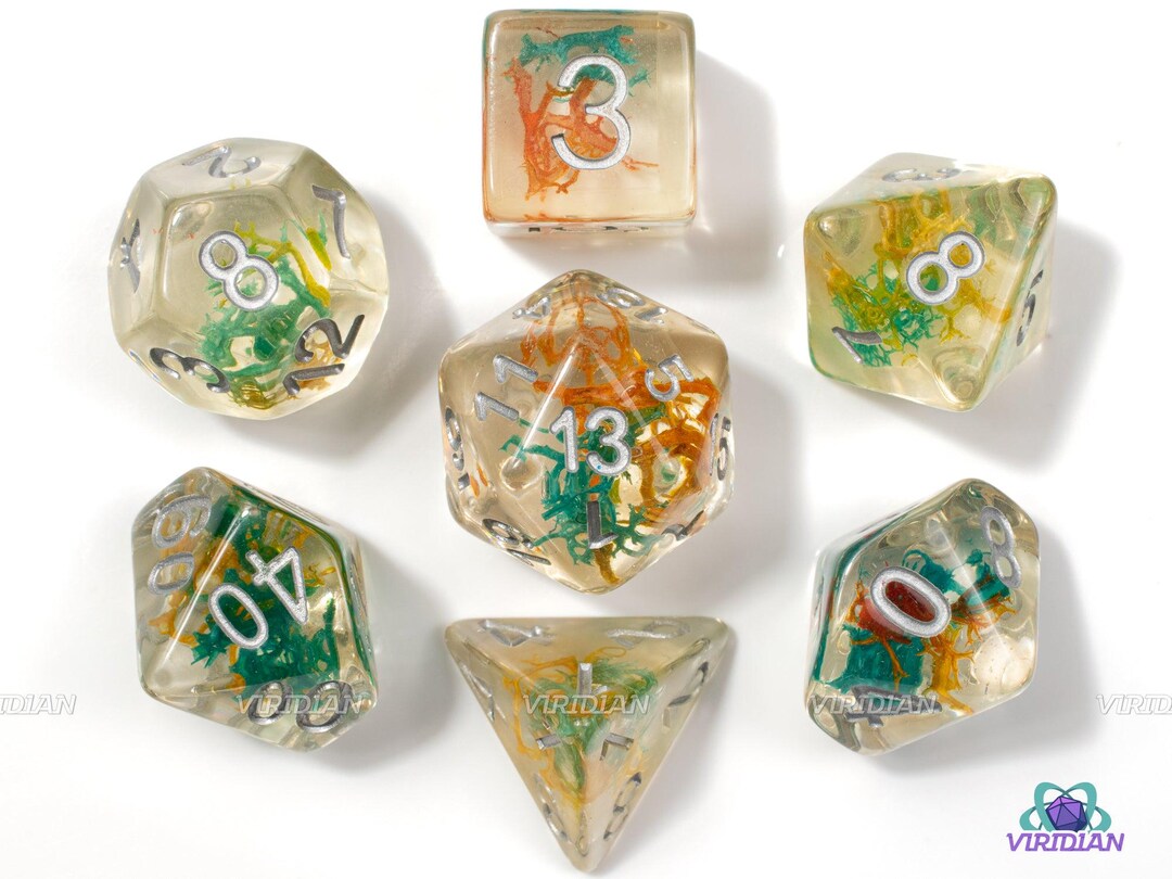 Living Reef | Moss Filled Resin Dice Set (7) | Dungeons and Dragons ...
