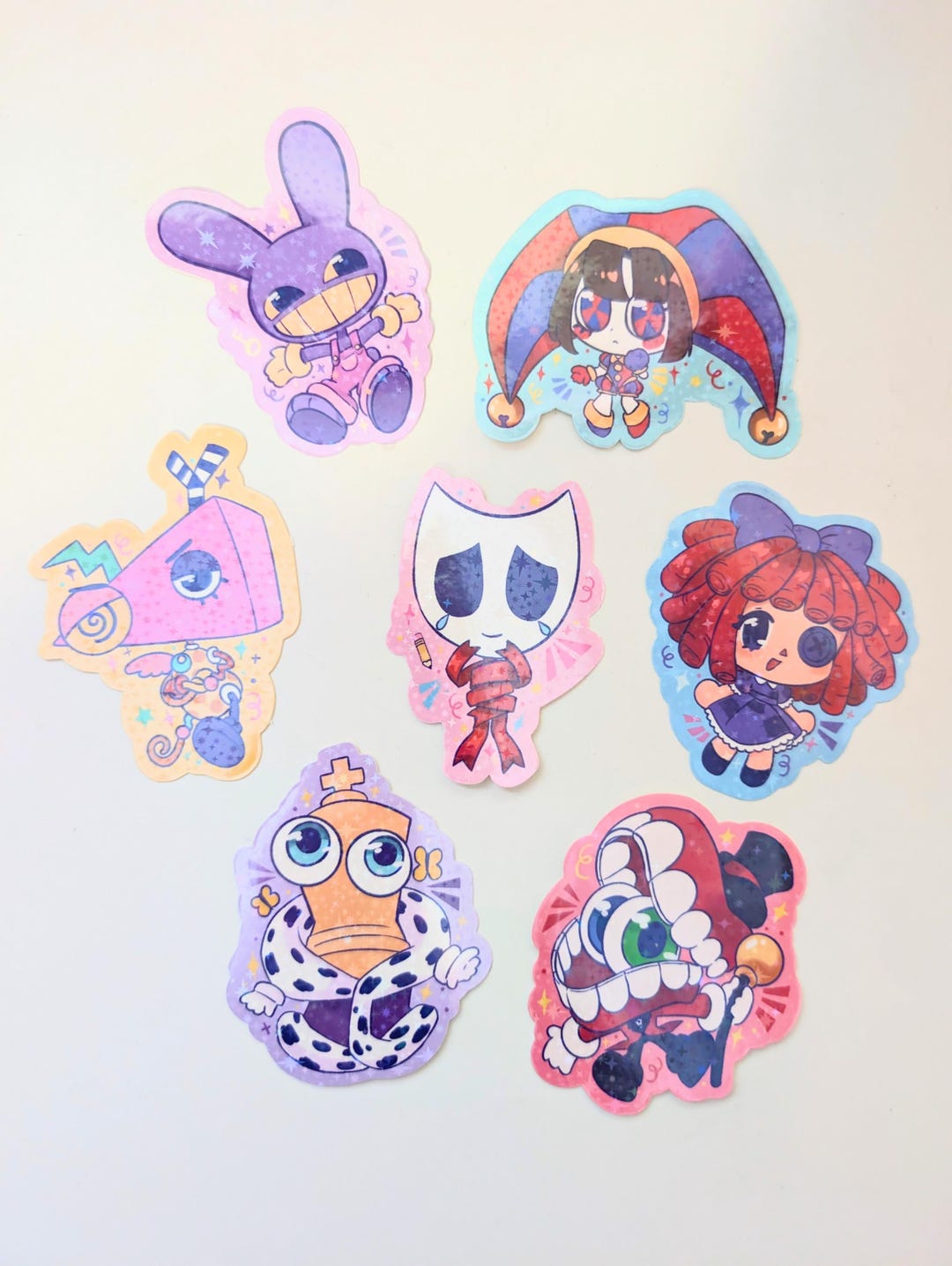 The Digital Circus Chibi Stickers - Holographic Vinyl - Etsy