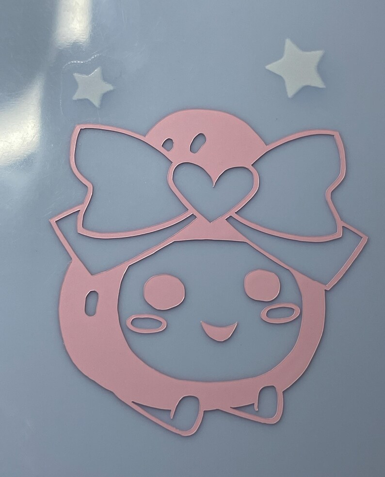 Tamagotchi Vinyl Sticker Ichigotchi is so Cute in A Bow - Etsy