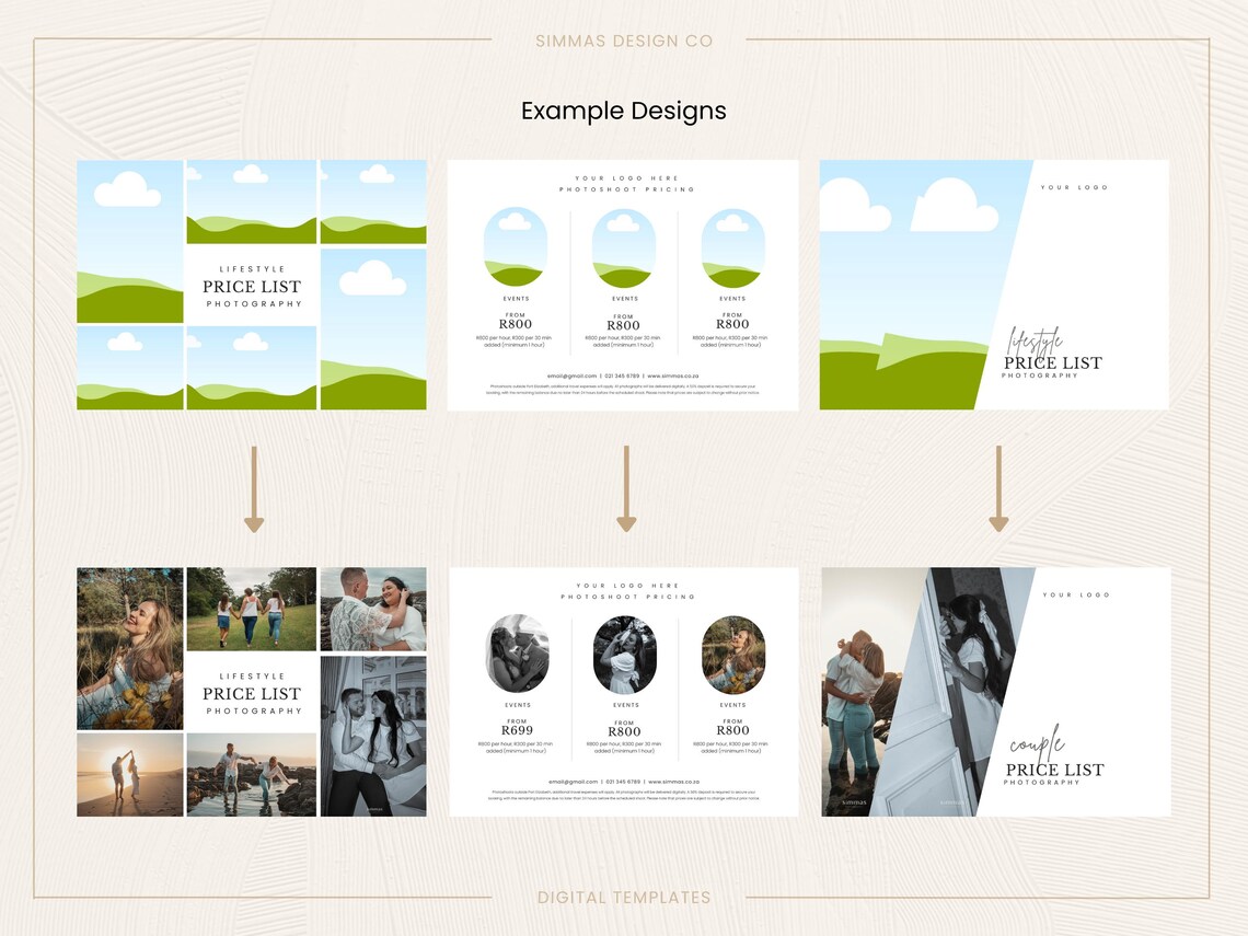 Editable Photography Pricing Guide Template | Canva Landscape Price ...
