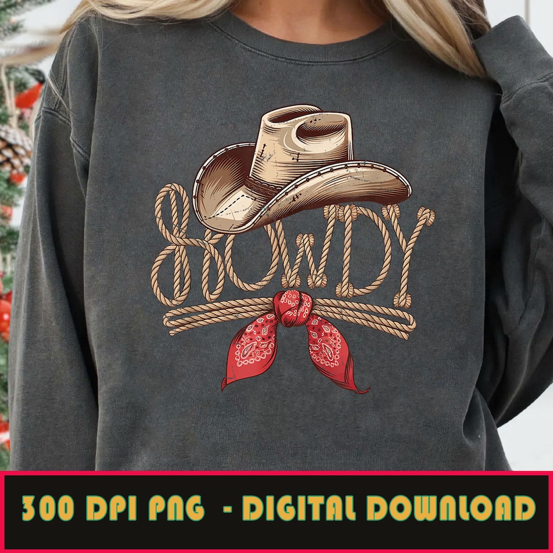 Howdy Cowboy Hat Rope Bandana Western Theme PNG, Howdy Shirt Png ...