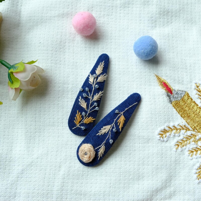 Embroidery Hair Clip - Etsy
