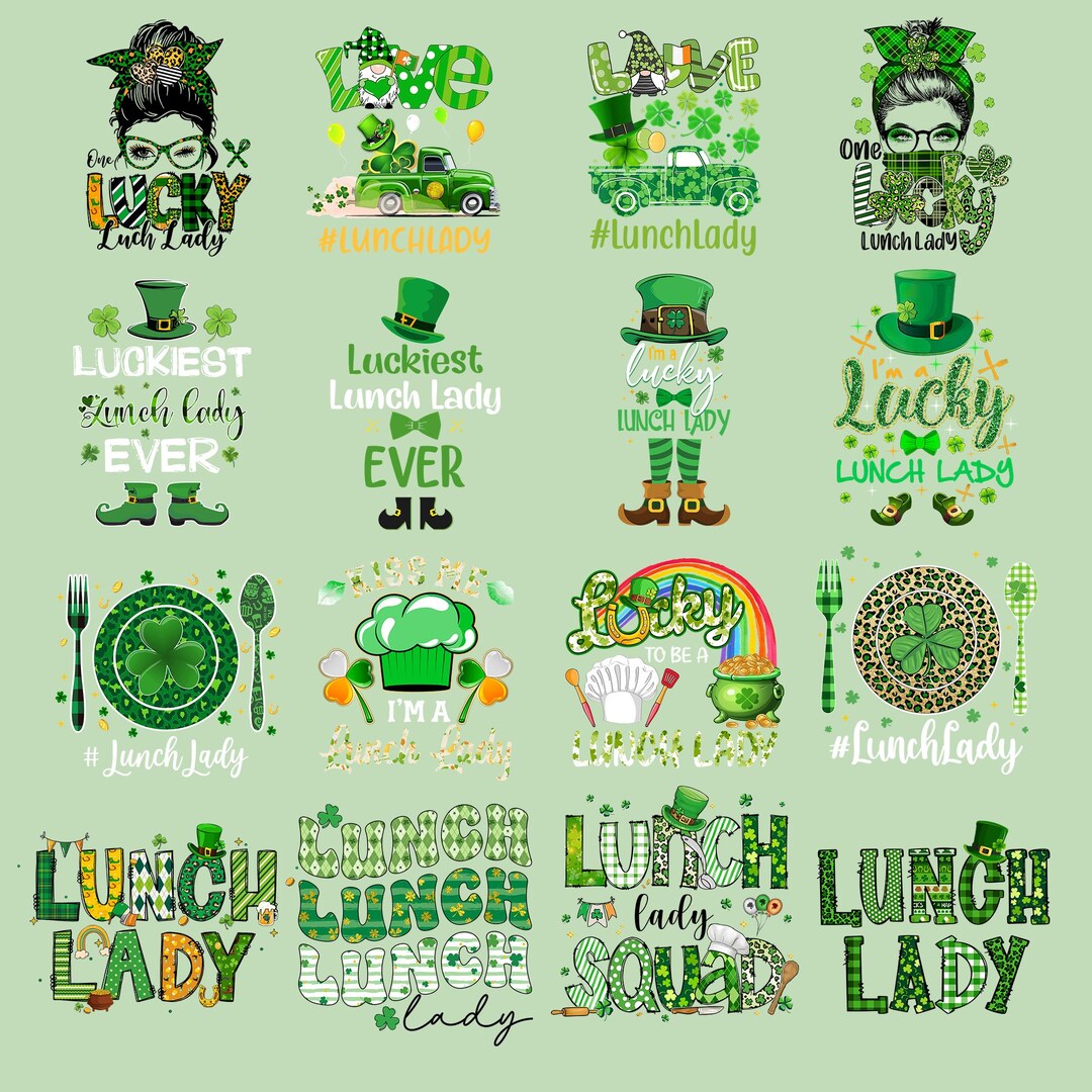 22 Designs St Patrick's Day Bundle Digital, St Patrick Lunch Lady Png ...