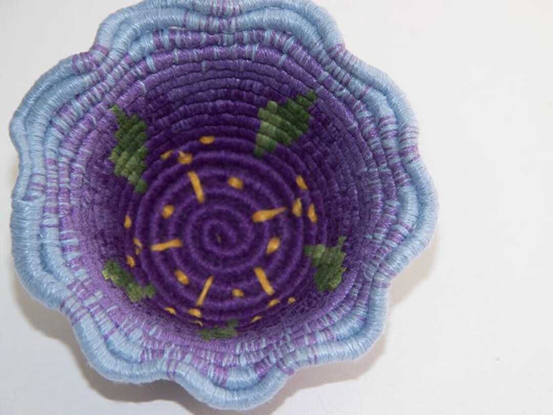 Purple Omber Morning Glory Miniature Coiled Basket - Etsy