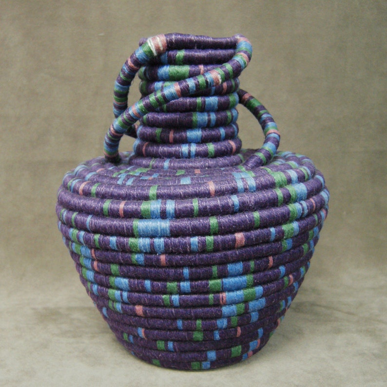 Purple Spiral Coiled Linen Vase - Etsy