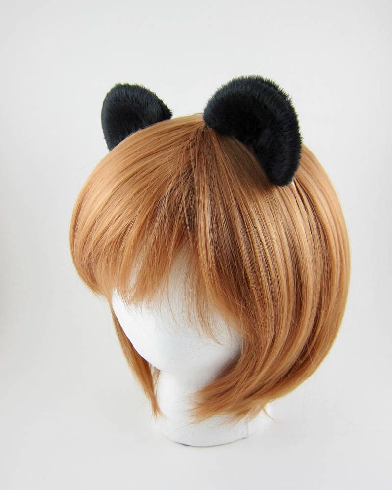 Panda Bear Ears Black Bear Hair Clips Fluffy Plush Baby Bear | Etsy