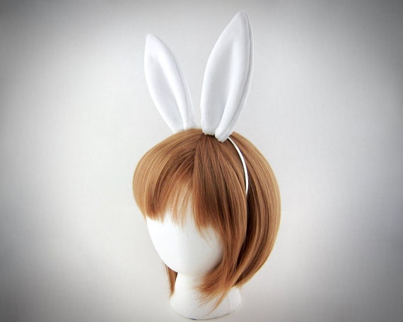 White Rabbit Ears Hair Clips White Bunny Ears | Etsy