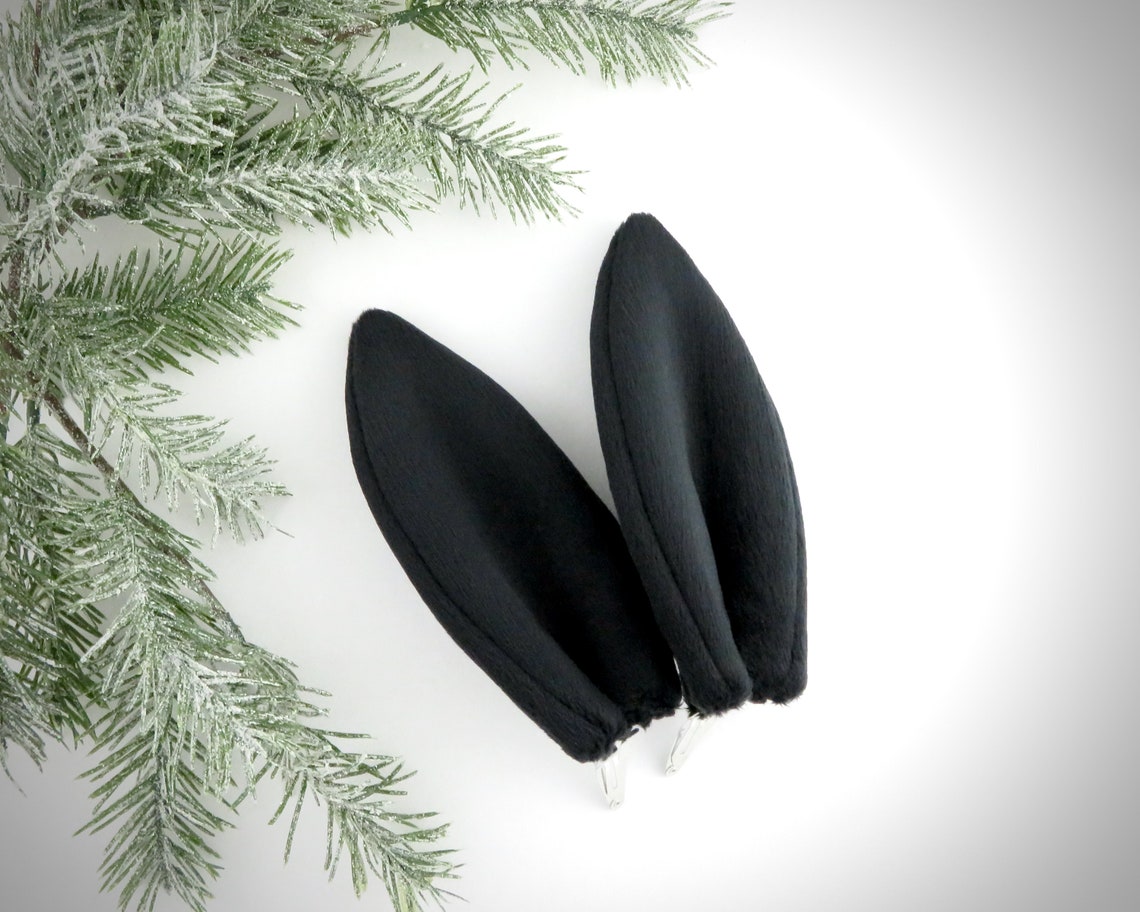Black Bunny Ears Rabbit Hair Clips Bunny Cosplay | Etsy