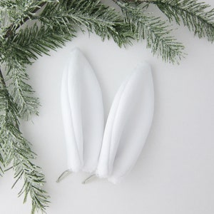 White Rabbit Ears Hair Clips White Bunny Ears - Etsy