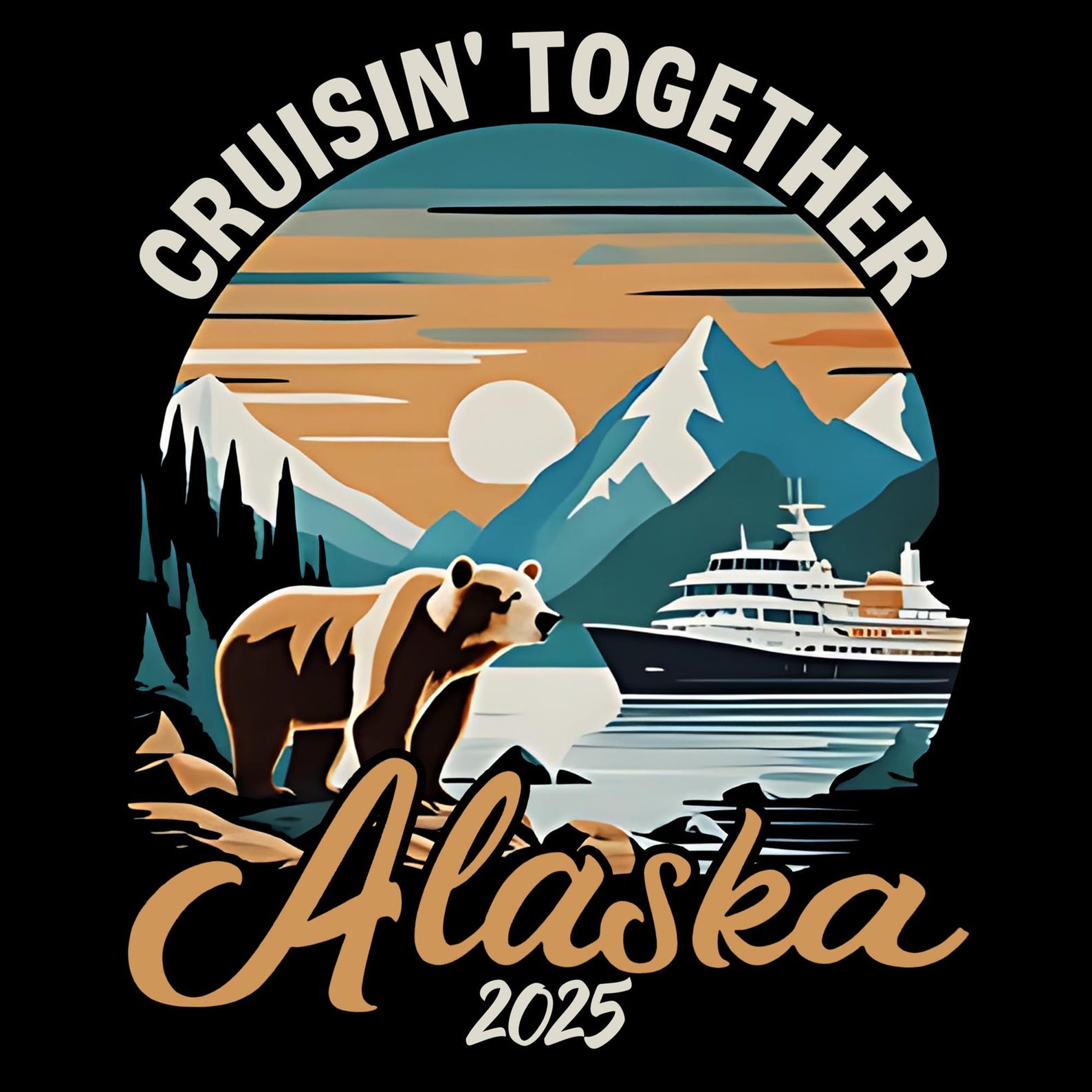 Cruisin Together Alaska 2025 PNG, Family Vacation Design, Alaska Cruise ...