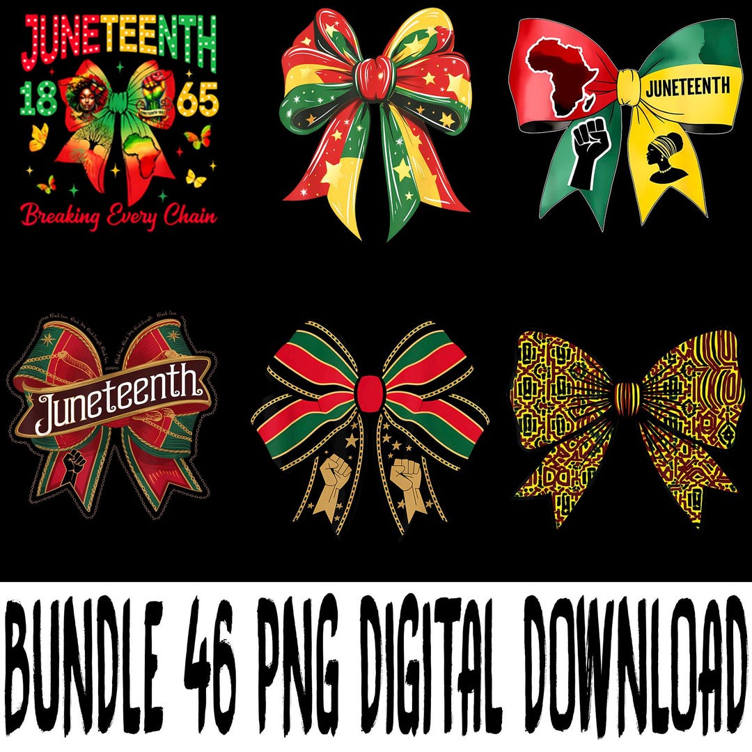 Juneteenth 1865 Coquette Bow PNG, Cute Juneteenth Aesthetic PNG, Pink ...