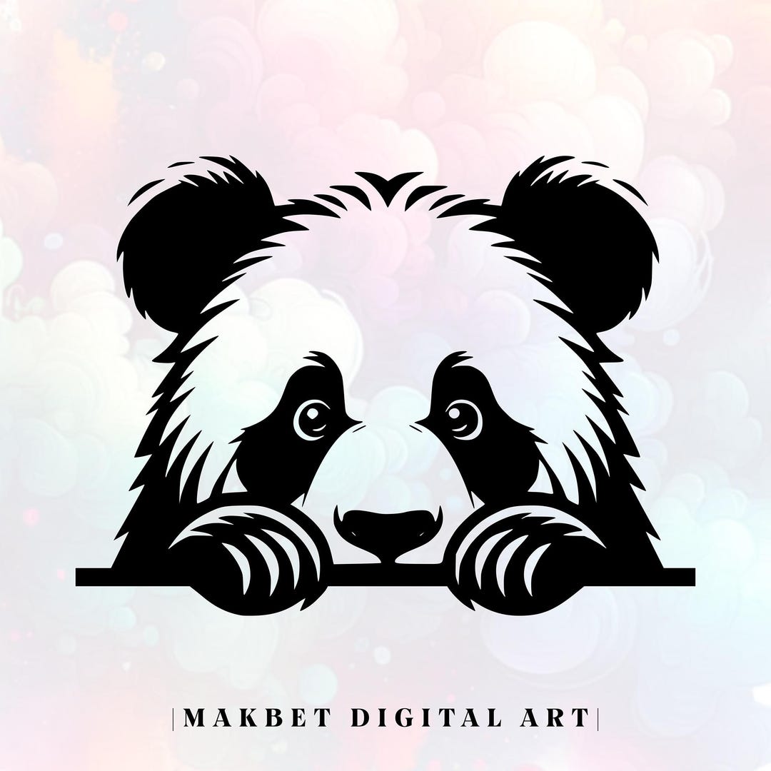 Peeking Panda Svg & Png,panda Svg,panda Clipart,panda Vector Image ...