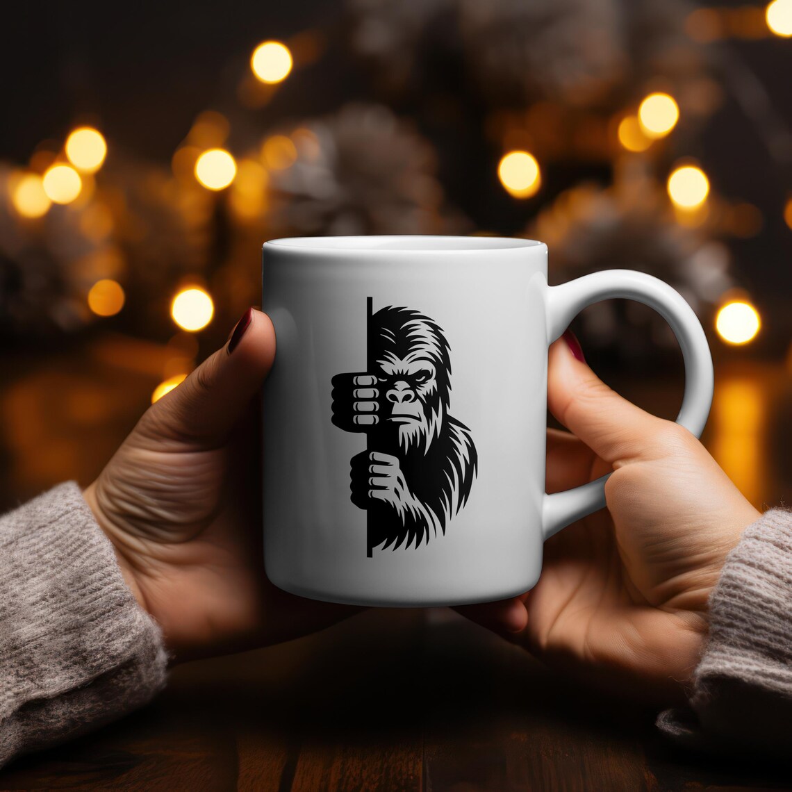 Peeking Bigfoot Svg & Png,laser Engrave,sasquatch Clipart,vector ...