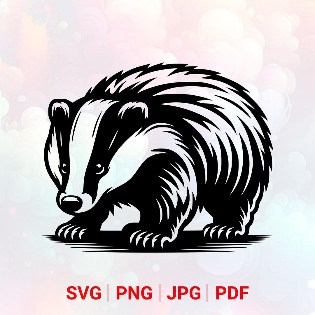 Badger SVG: PNG, Animal Clipart, Vector Design, Laser Cut File (digital ...