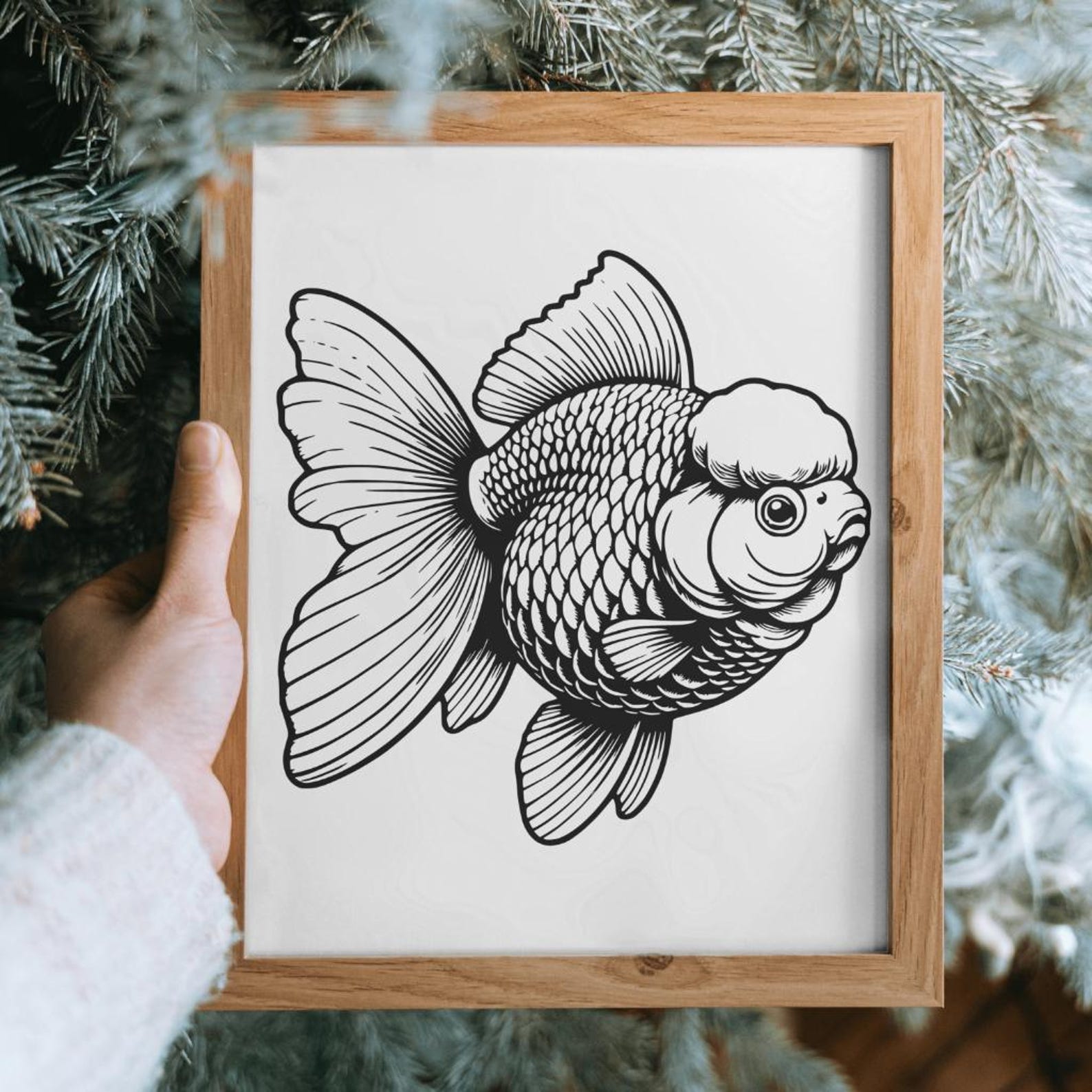 Lion Head Oranda Goldfish Svg Pdf Png Jpg,goldfish Clipart,goldfish ...