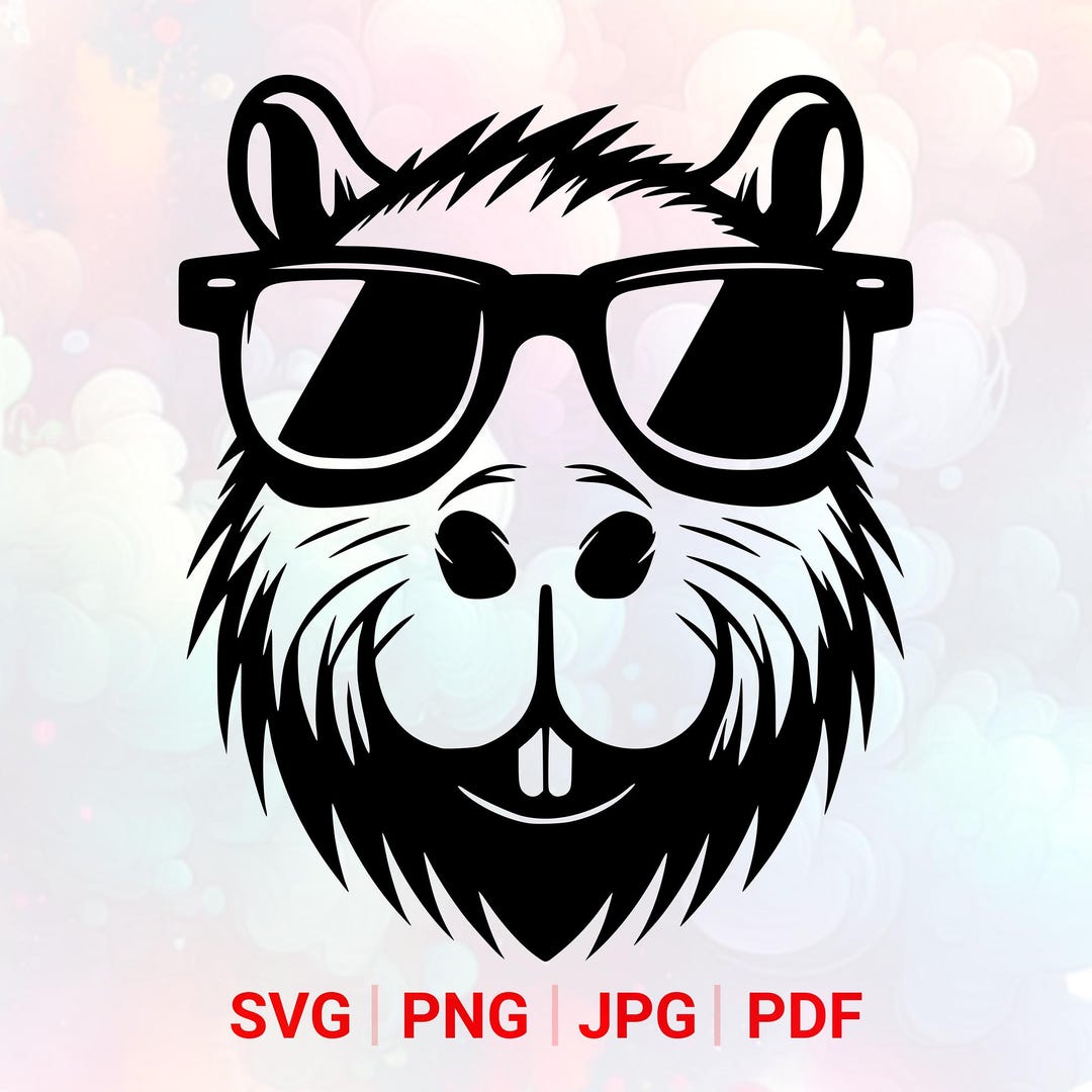 Capybara Head SVG: Sunglasses PNG, Animal Clipart, Vector, Laser Cut ...
