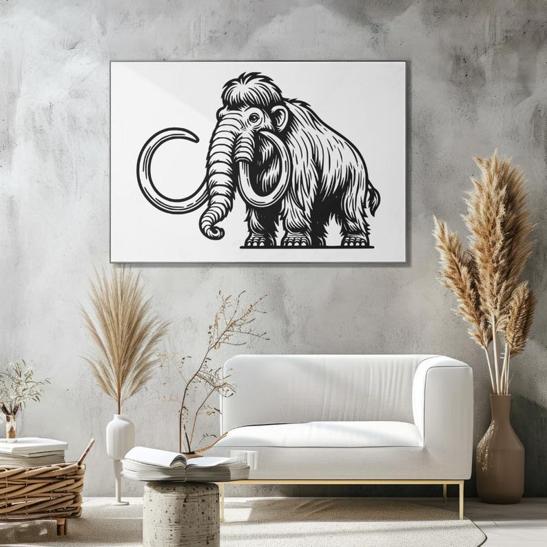 Woolly Mammoth Laser Engrave Files Svg & Png,mammoth Clipart,mammoth ...