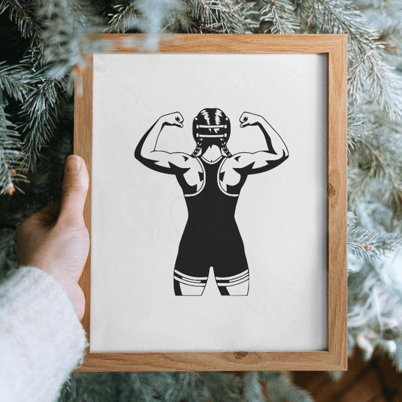 Female Wrestling SVG: PNG, Girl Wrestler Clipart, Vector, Laser Cut ...