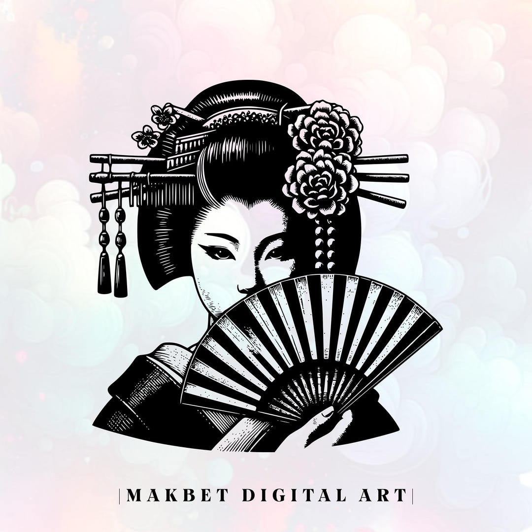 Japanese Geisha Svg & Png,empress Svg,geisha Svg,clipart,geisha Vector ...