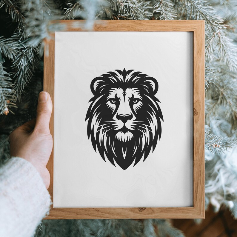 Lion Head Design Svg & Png,lion Svg,clipart Image,lion Vector Image ...