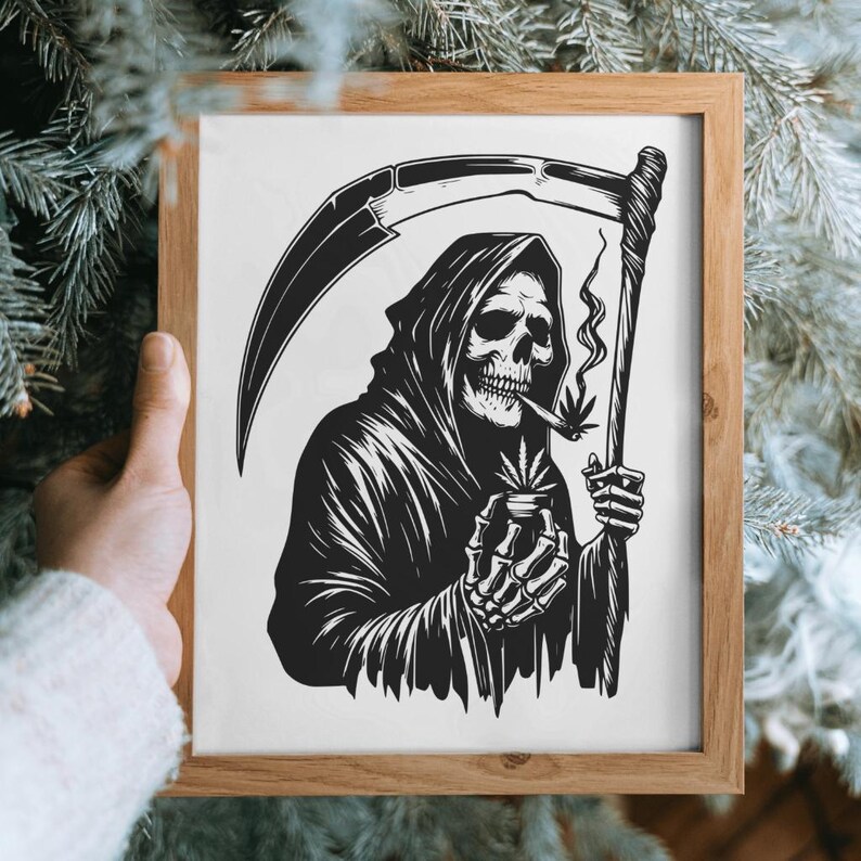 Grim Reaper Smoking Weed Svg & Png,grim Reaper Clipart,grim Reaper ...