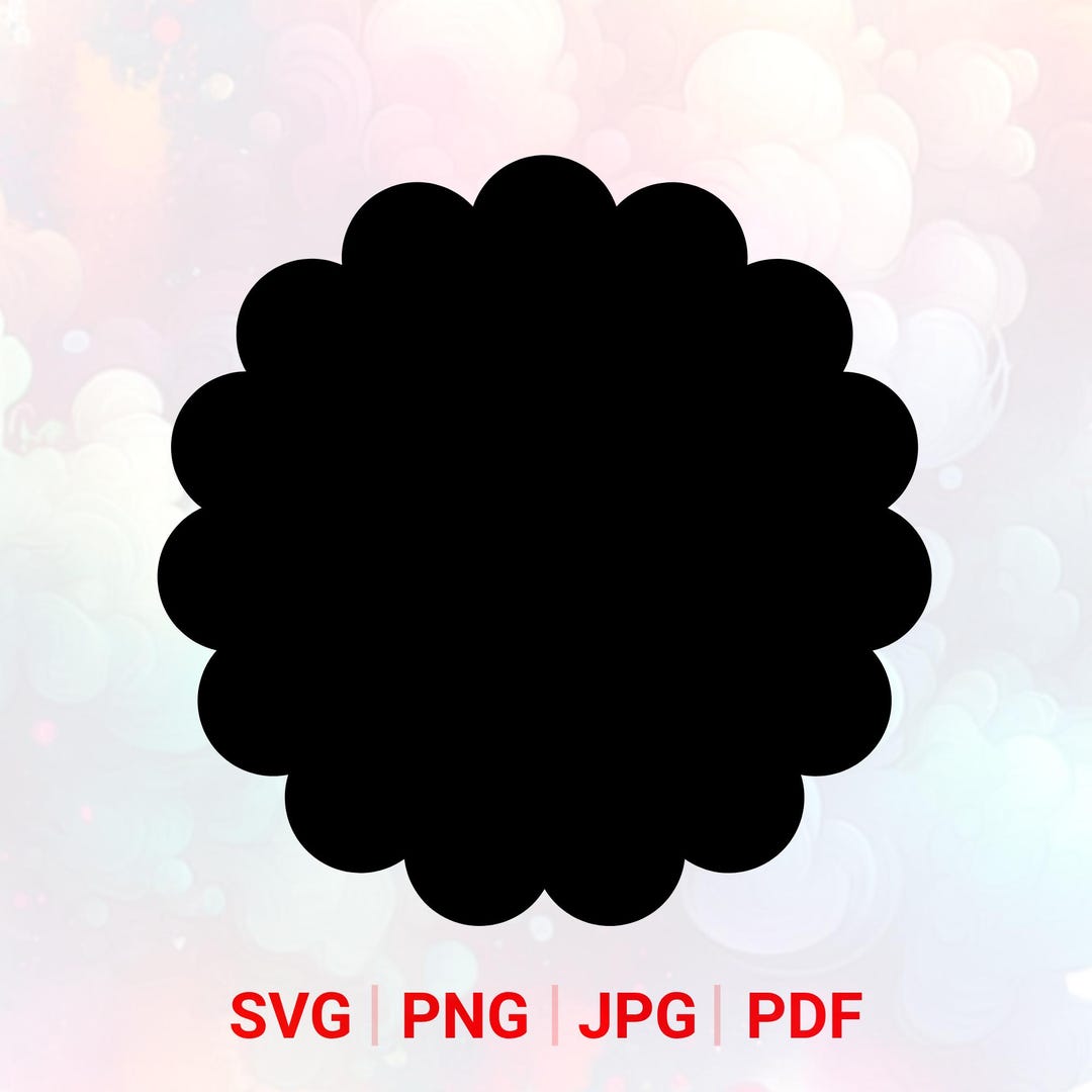 Scalloped Circle SVG: PNG, Scallop Frame Clipart, Vector, Laser Cut ...