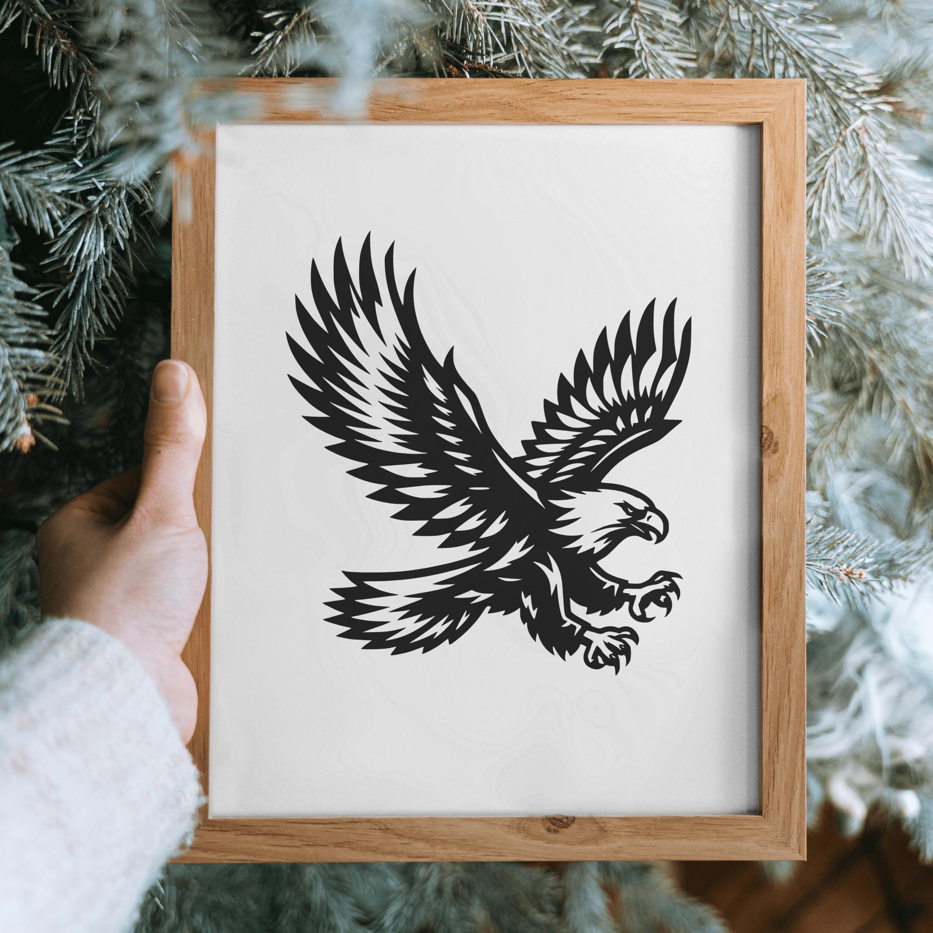 Flying Bald Eagle SVG: PNG, Clipart, Vector Design, Laser Cut File ...
