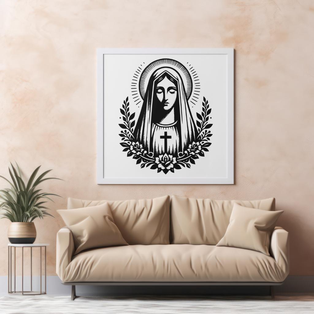 Mama Mary Laser Engrave Files Svg & Png,mama Mary Clipart,mama Mary ...
