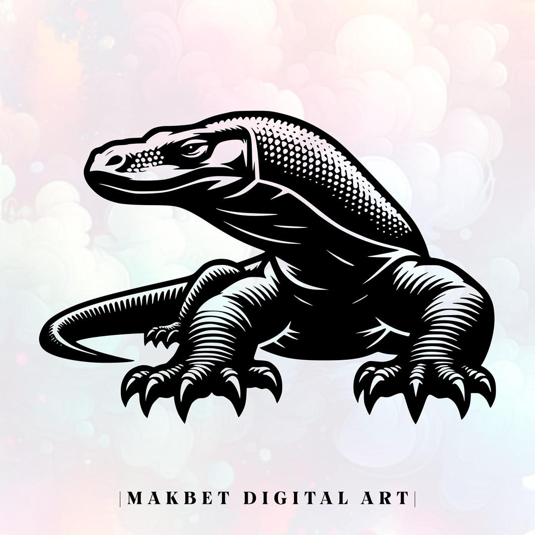Komodo Dragon SVG: Lizard Clipart, Vector Image (digital Download ...
