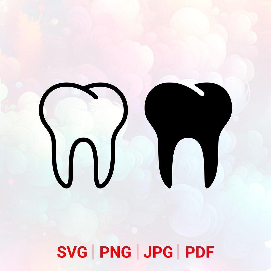 Tooth SVG: Teeth PNG, Dental Clipart, Silhouette, Outline, Laser Cut ...
