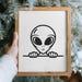 Peeking Alien SVG: PNG, Cut File, Clipart, Vector, T-shirt Design ...