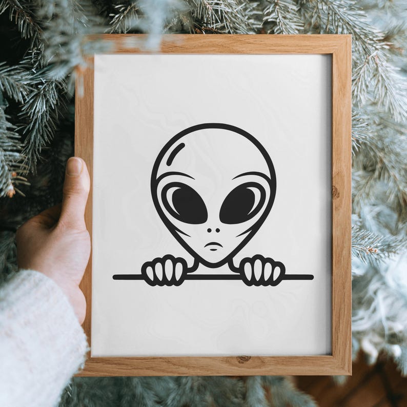Peeking Alien SVG: PNG, Cut File, Clipart, Vector, T-shirt Design ...