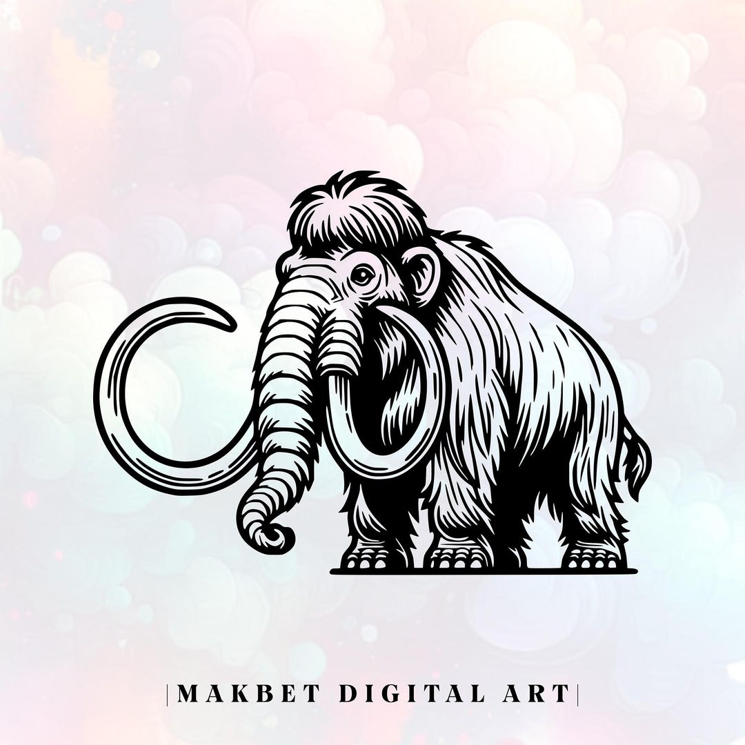 Woolly Mammoth Laser Engrave Svg & Png,mammoth Svg,clipart,mammoth ...