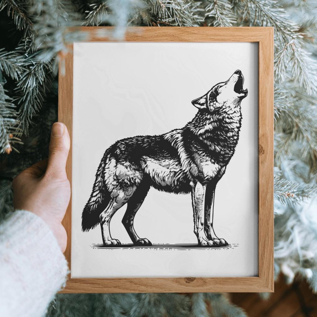 Gray Wolf Svg Pdf Png Jpg Files,wolf Clipart Image,wolf Vector Image ...