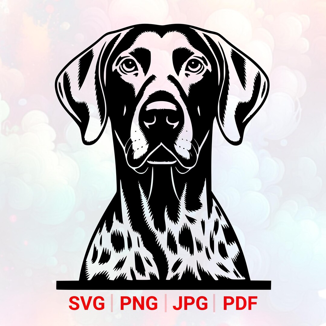 German Shorthaired Pointer Head SVG: PNG, Dog Clipart, Laser Cut File ...