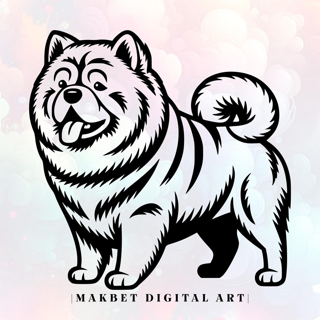 Chow Chow Dog SVG: Clipart Vector Cut File (commercial Use, Digital ...