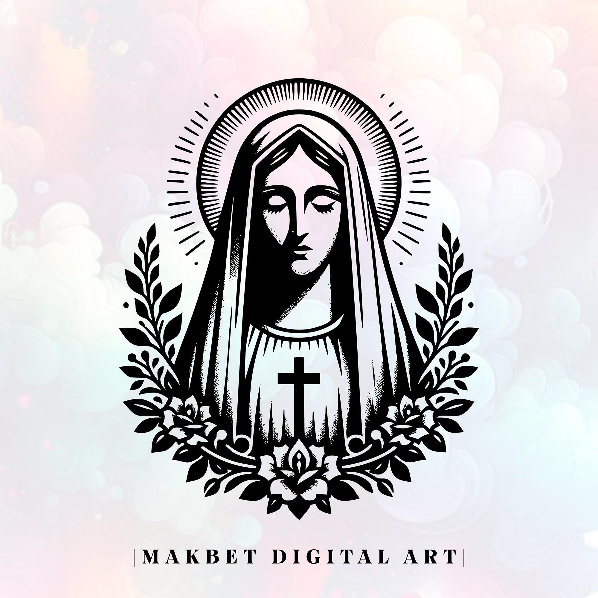 Mama Mary Laser Engrave Files Svg & Png,mama Mary Clipart,mama Mary ...
