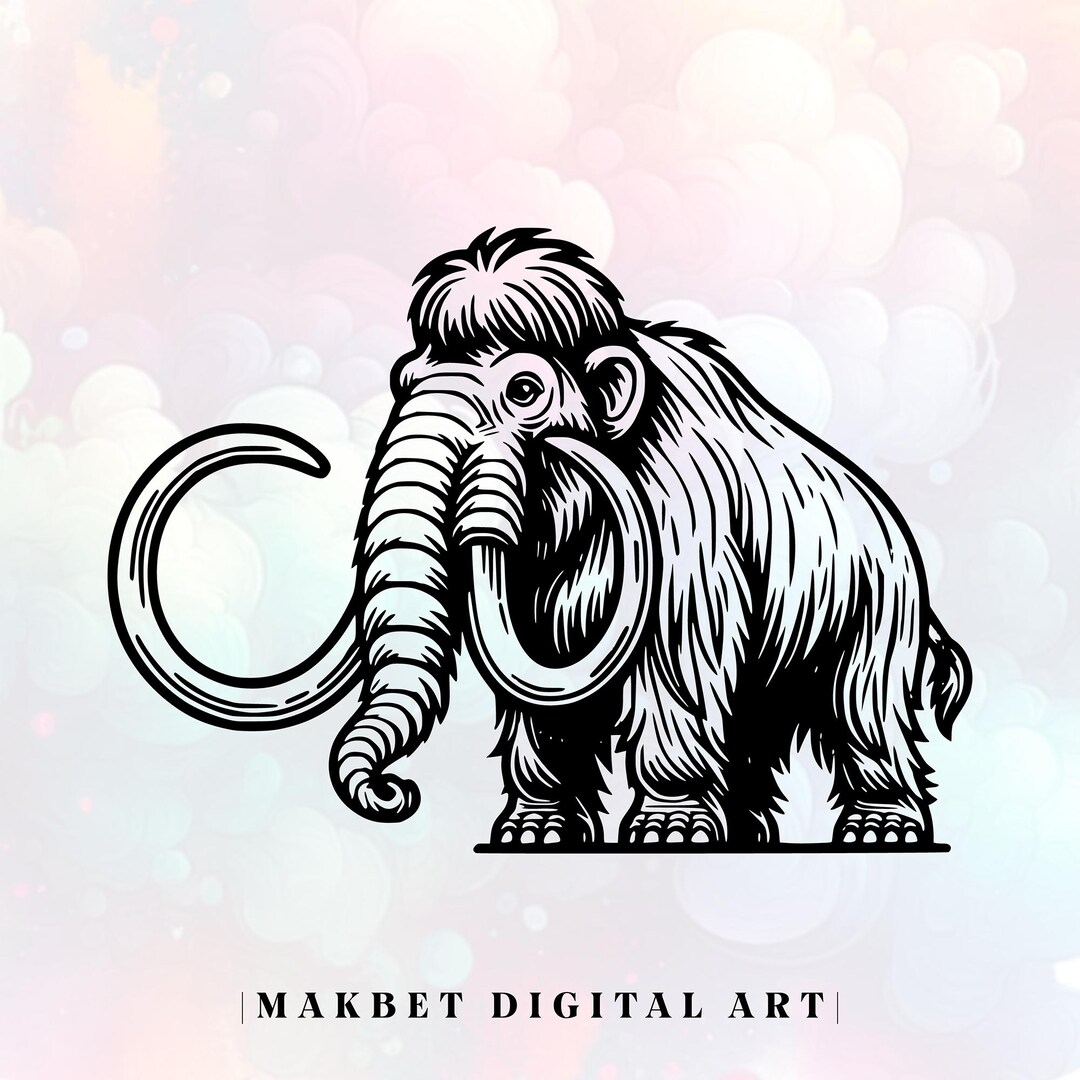Woolly Mammoth Laser Engrave Files Svg & Png,mammoth Clipart,mammoth ...