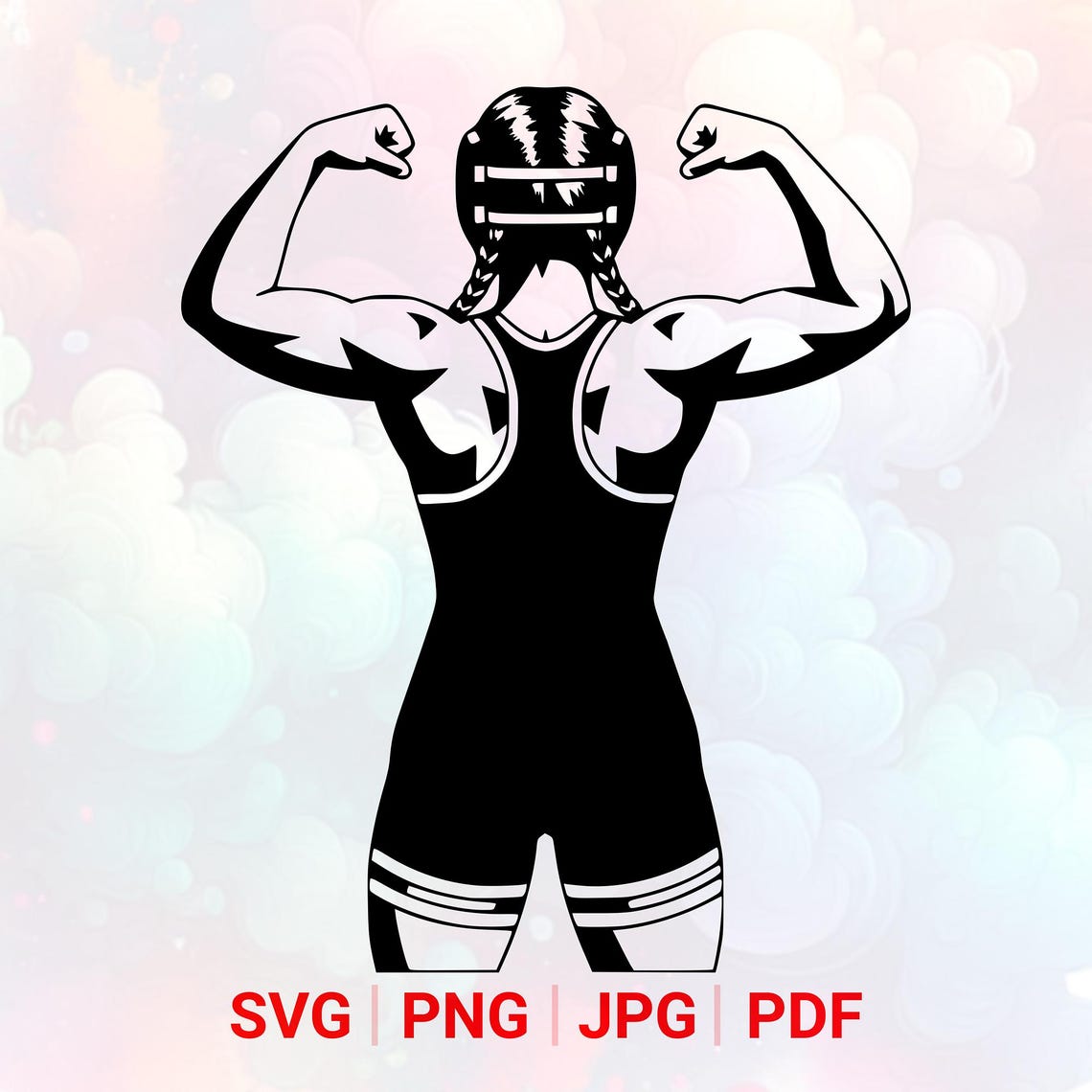 Female Wrestling SVG: PNG, Girl Wrestler Clipart, Vector, Laser Cut ...