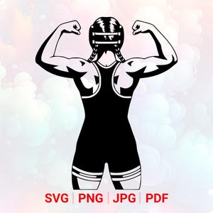 Female Wrestling SVG: PNG, Girl Wrestler Clipart, Vector, Laser Cut ...