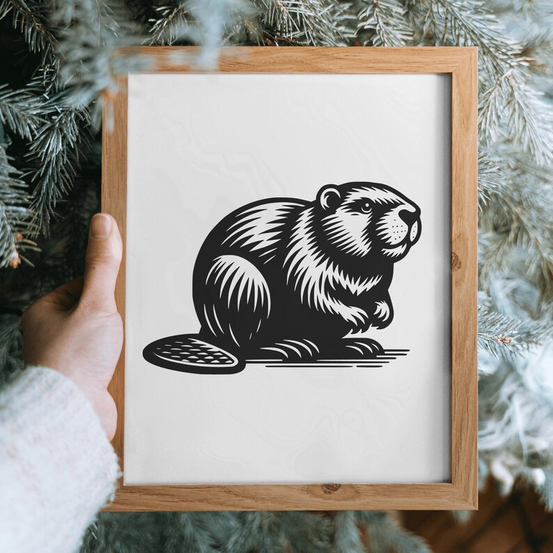Beaver SVG: PNG, Animal Clipart, Vector Design, Laser Cut File (digital ...