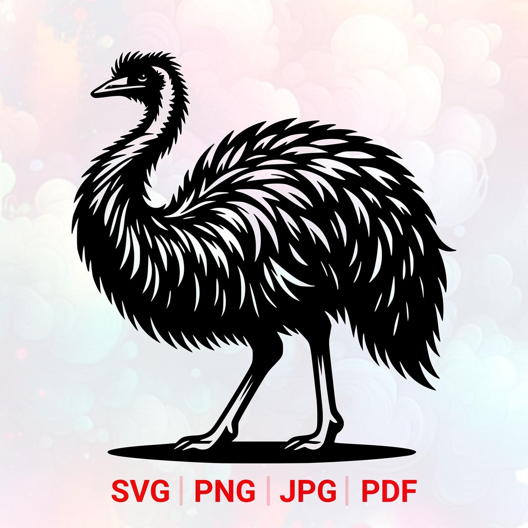 Emu SVG: PNG, Animal Clipart, Vector Design, Laser Cut File (digital ...
