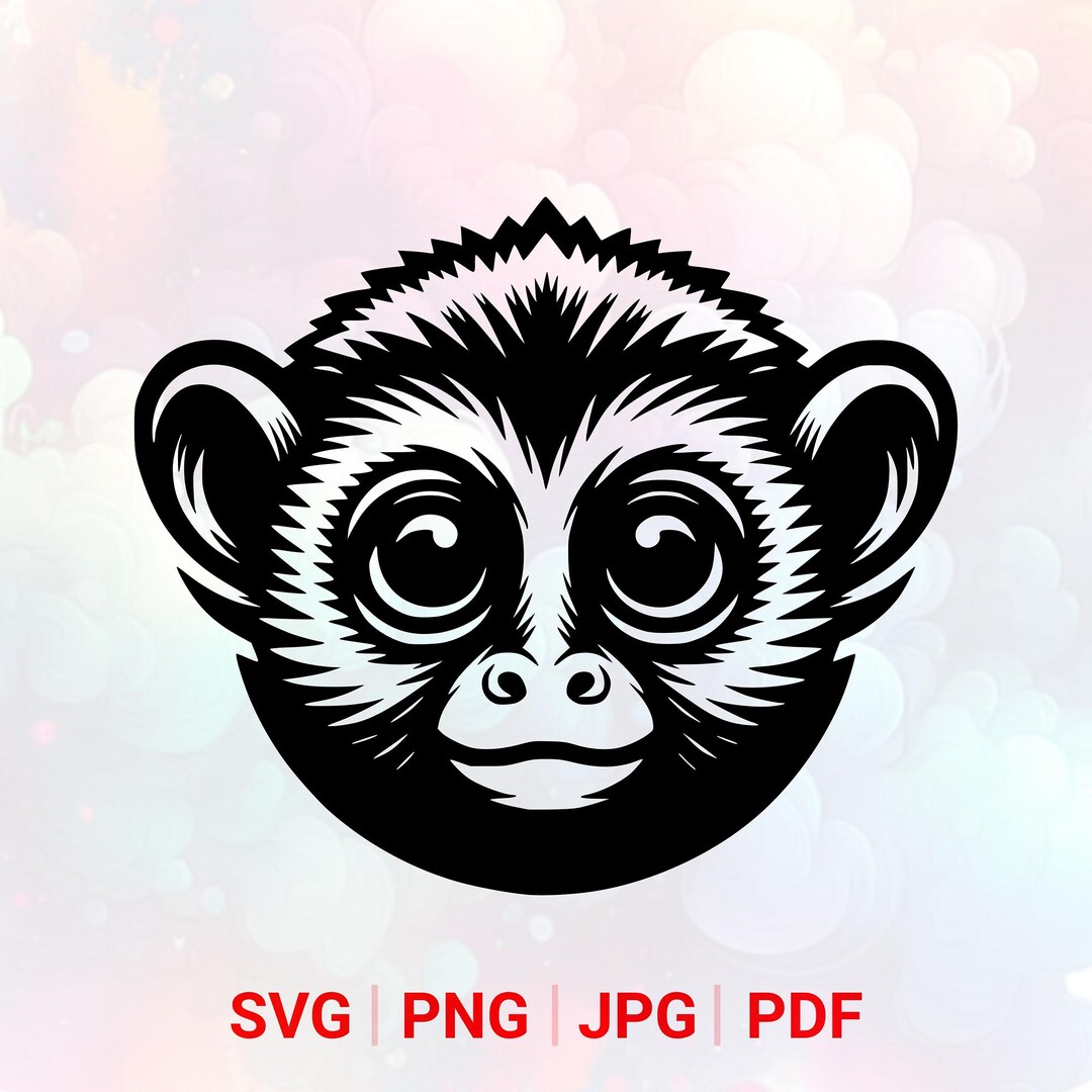 Tarsier Head SVG: PNG, Animal Clipart, Vector Design, Laser Cut File ...