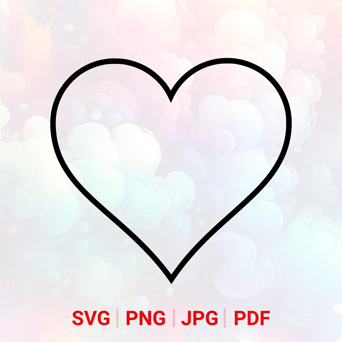 Heart Outline SVG: PNG, Valentines Clipart, Vector, Laser Cut File ...