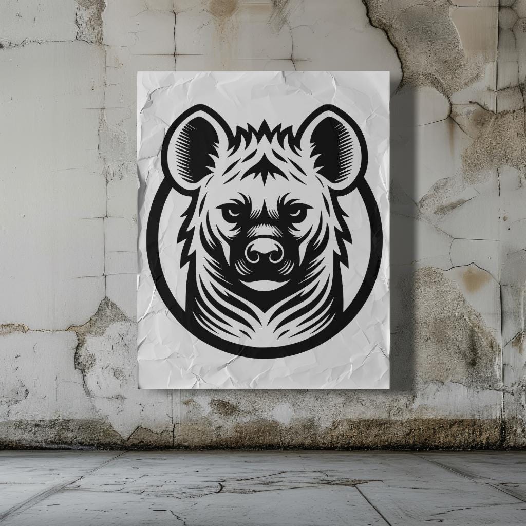 Hyena Head Design Laser Engrave Files Svg & Png,clipart Image,vector ...