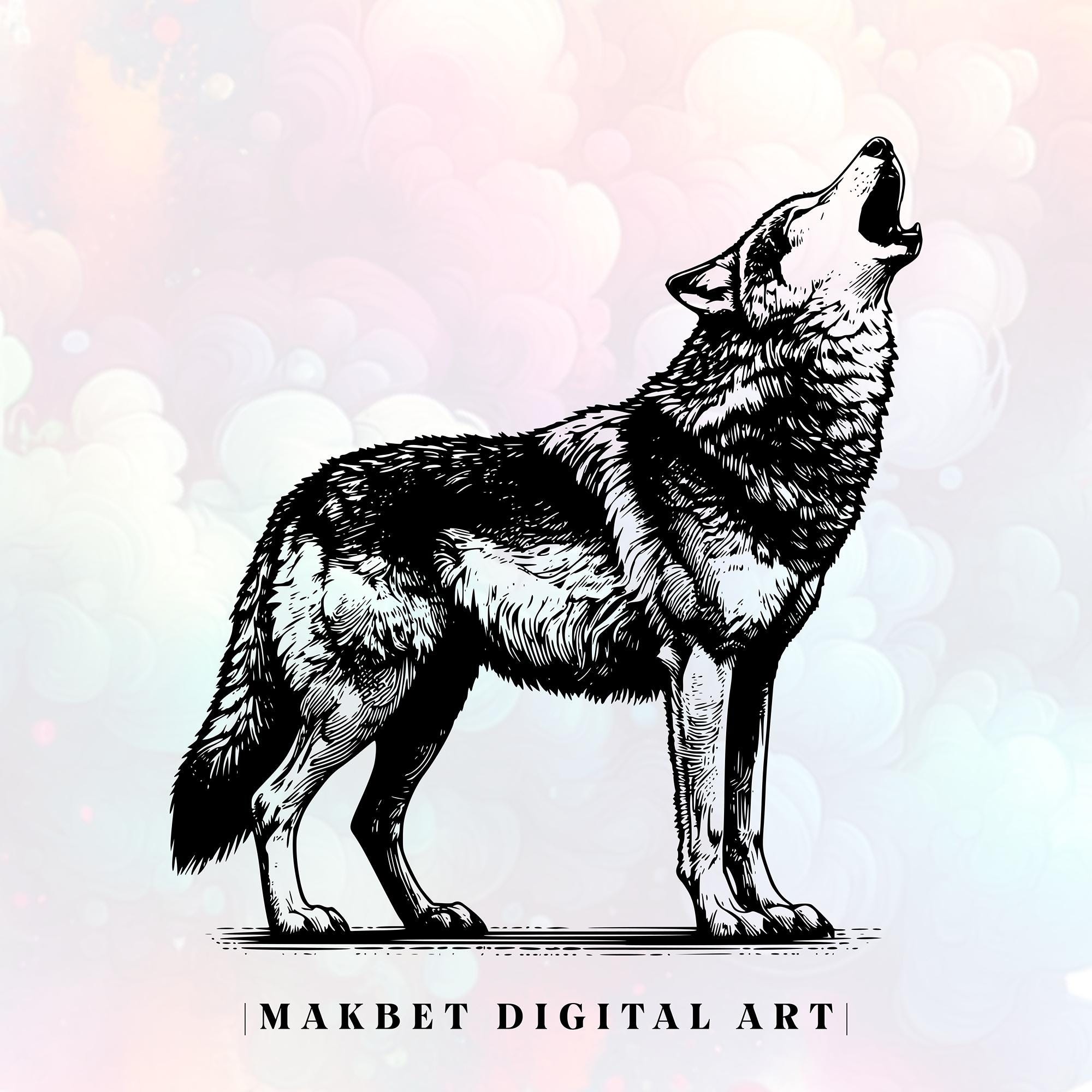 Gray Wolf Svg Pdf Png Jpg Files,wolf Clipart Image,wolf Vector Image ...