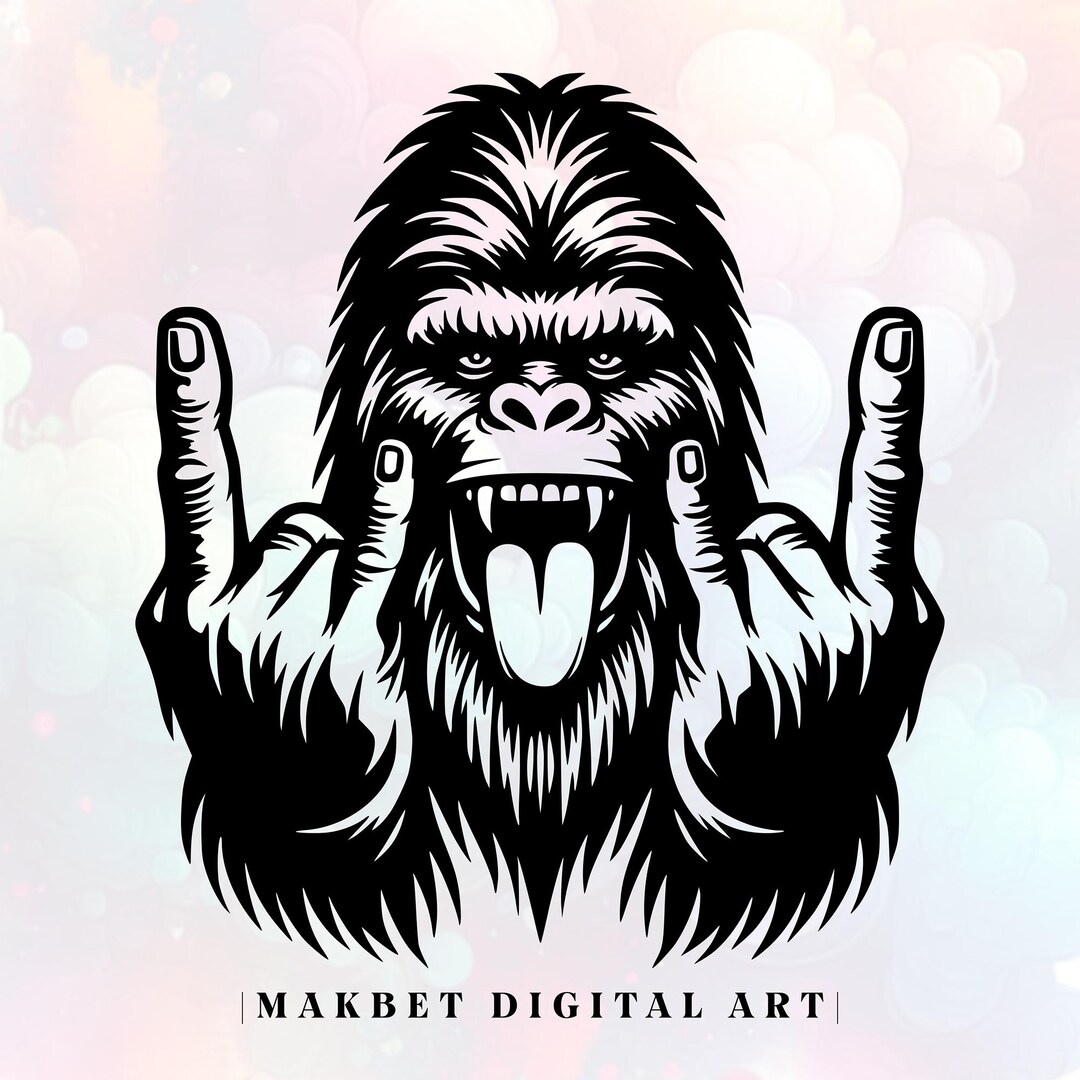 Bigfoot SVG: PNG, Rocker Clipart, Vector Design, Laser Cut File ...