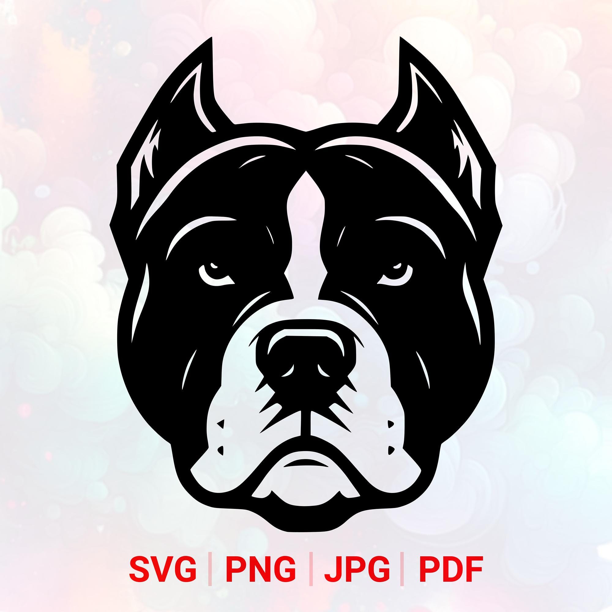 American Bully Head SVG: PNG, Dog Clipart, Vector, Laser Cut File ...