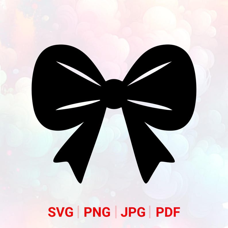 Bow SVG: PNG, Ribbon Present Decoration Clipart, Laser Cut File ...