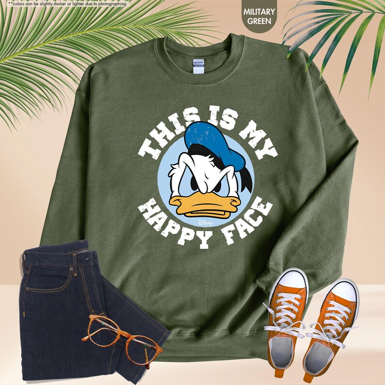 Donald Duck This is My Happy Face Shirt, Grumpy Donald Disney Shirt ...